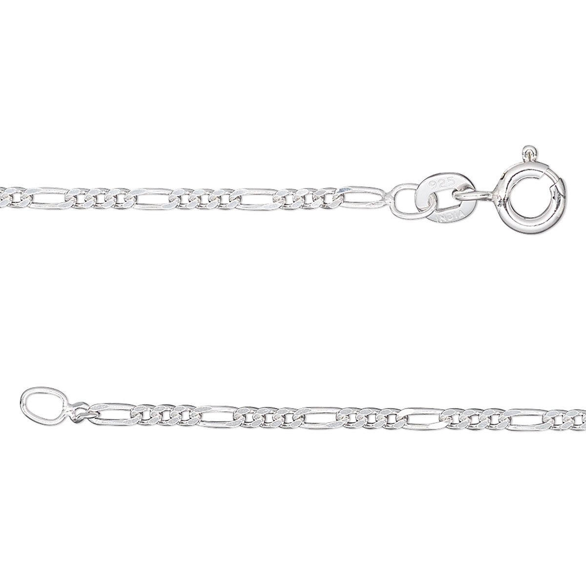 Chain, sterling silver, 1.7mm figaro, 18 inches. Sold individually ...