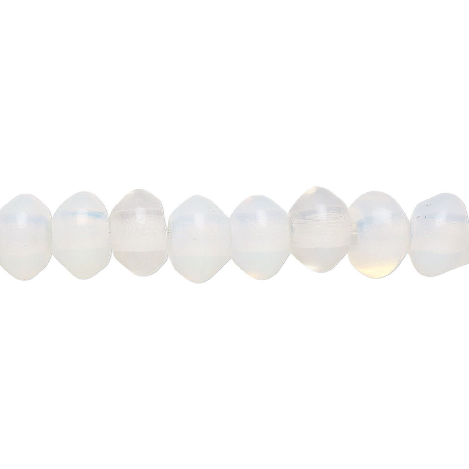 Bead, sea "opal" (glass), translucent to semitranslucent, 8x5mm saucer ...