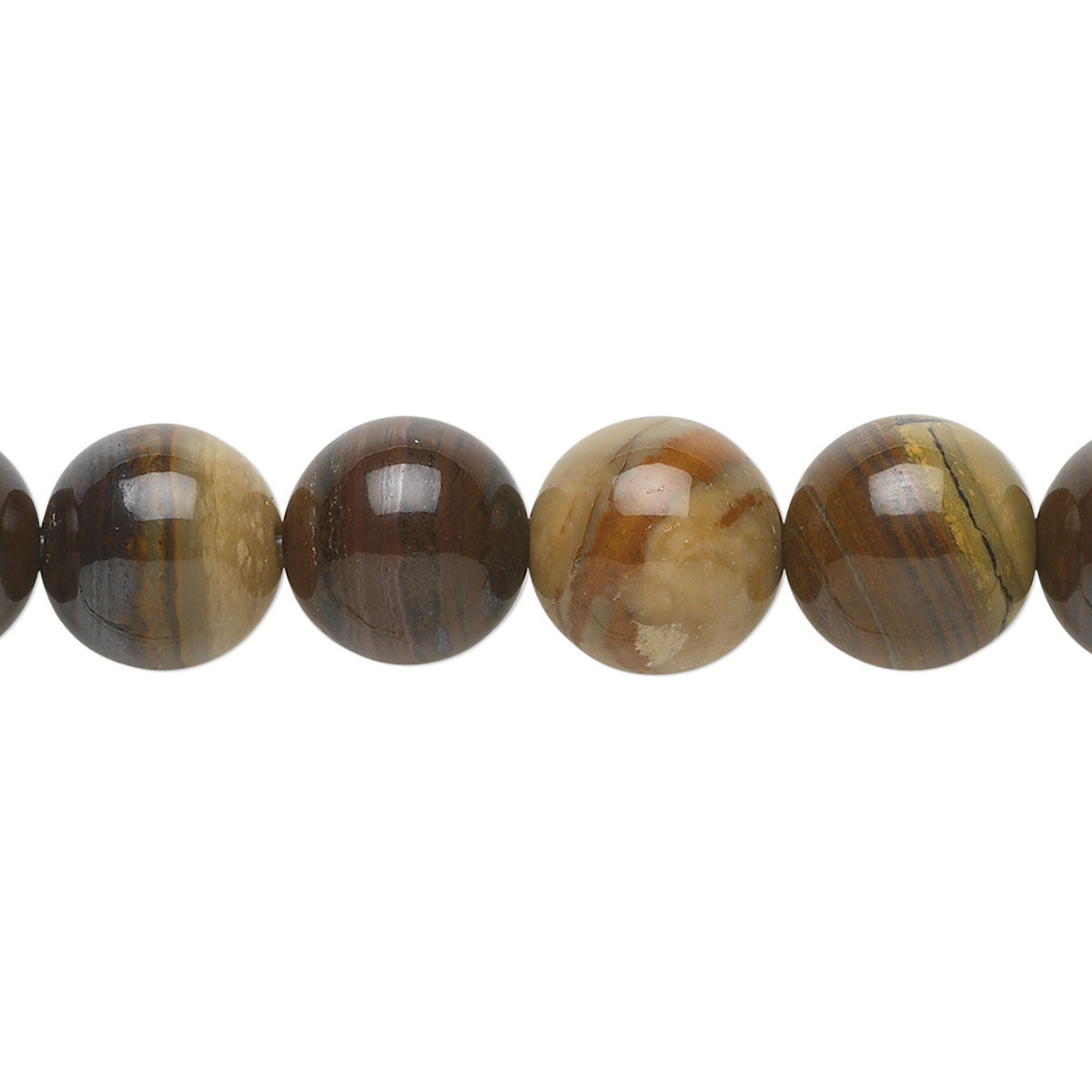 Jupiter jasper 1pkg1, round bead natural 15.5-16 inch 10mm | Fire ...