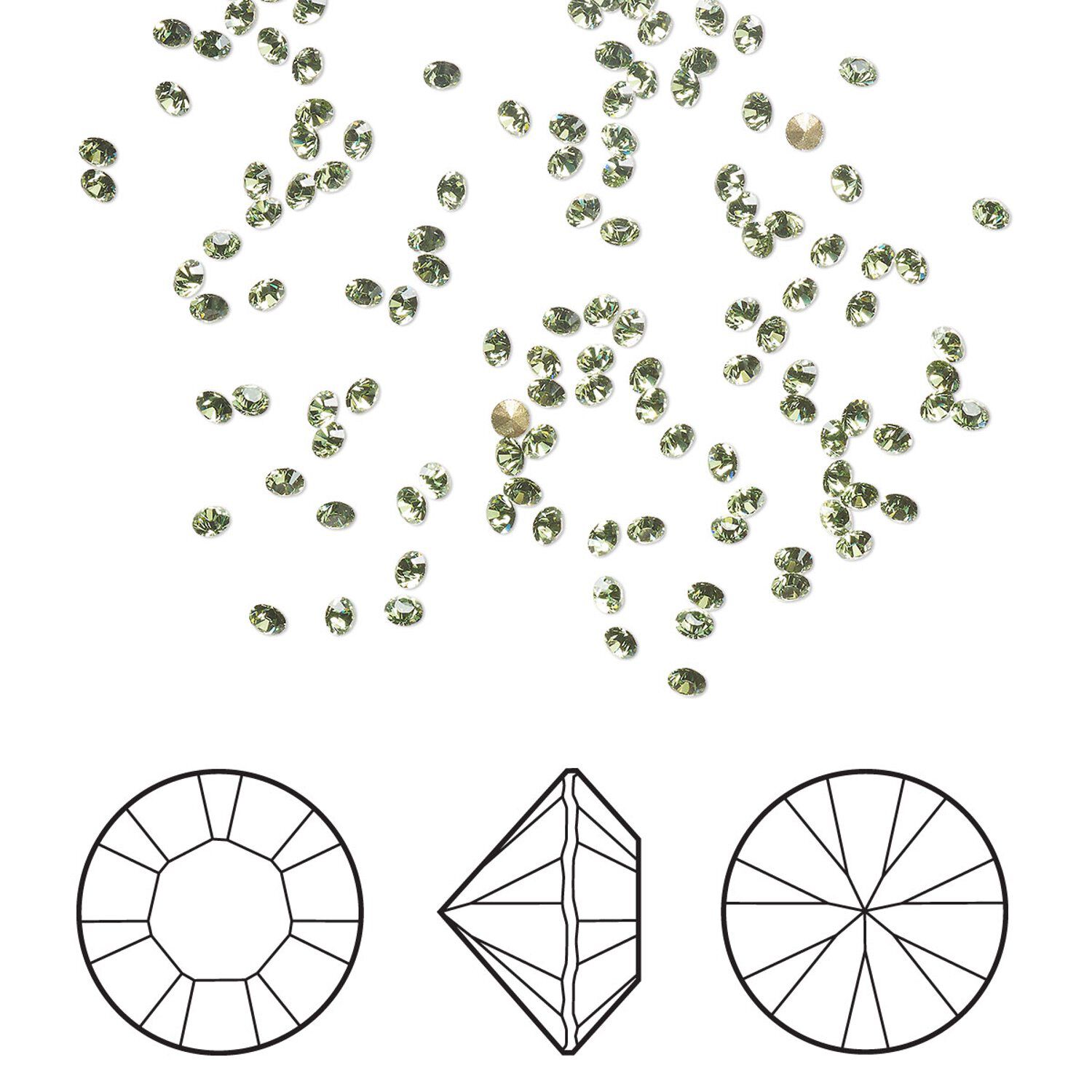 Chaton, Swarovski® crystal, pkg/1,440 (10 gross), 1.5-1.6mm round (1028 ...