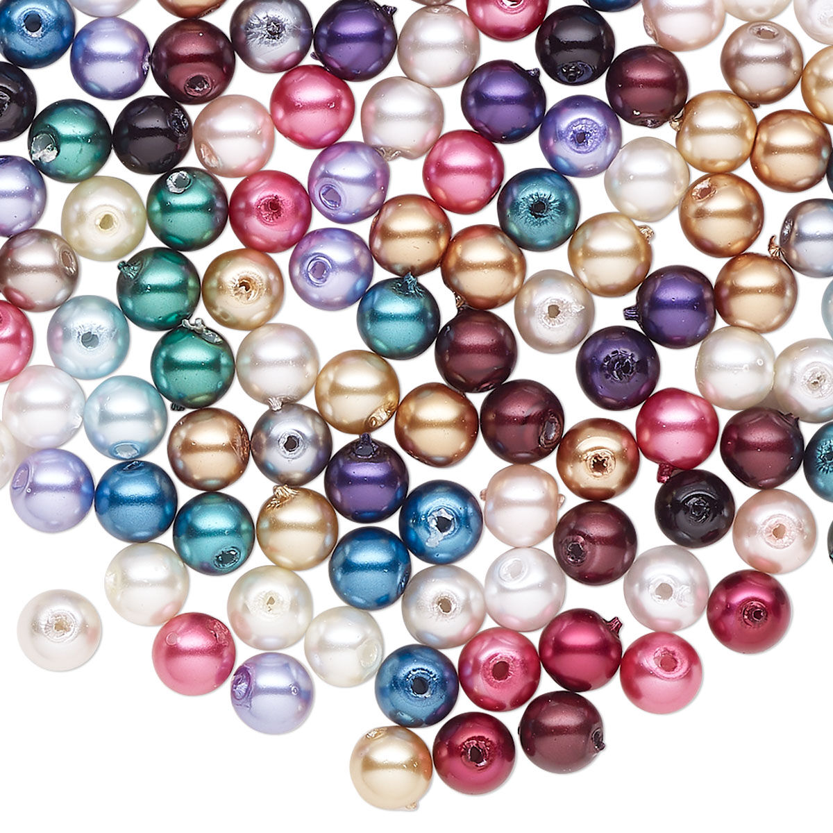 Bead mix, Celestial Crystal®, crystal pearl, mixed colors, 4mm round ...