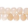 Peach chalcedony / pink chalcedony 1pkg1, hand-cut top-drilled faceted ...