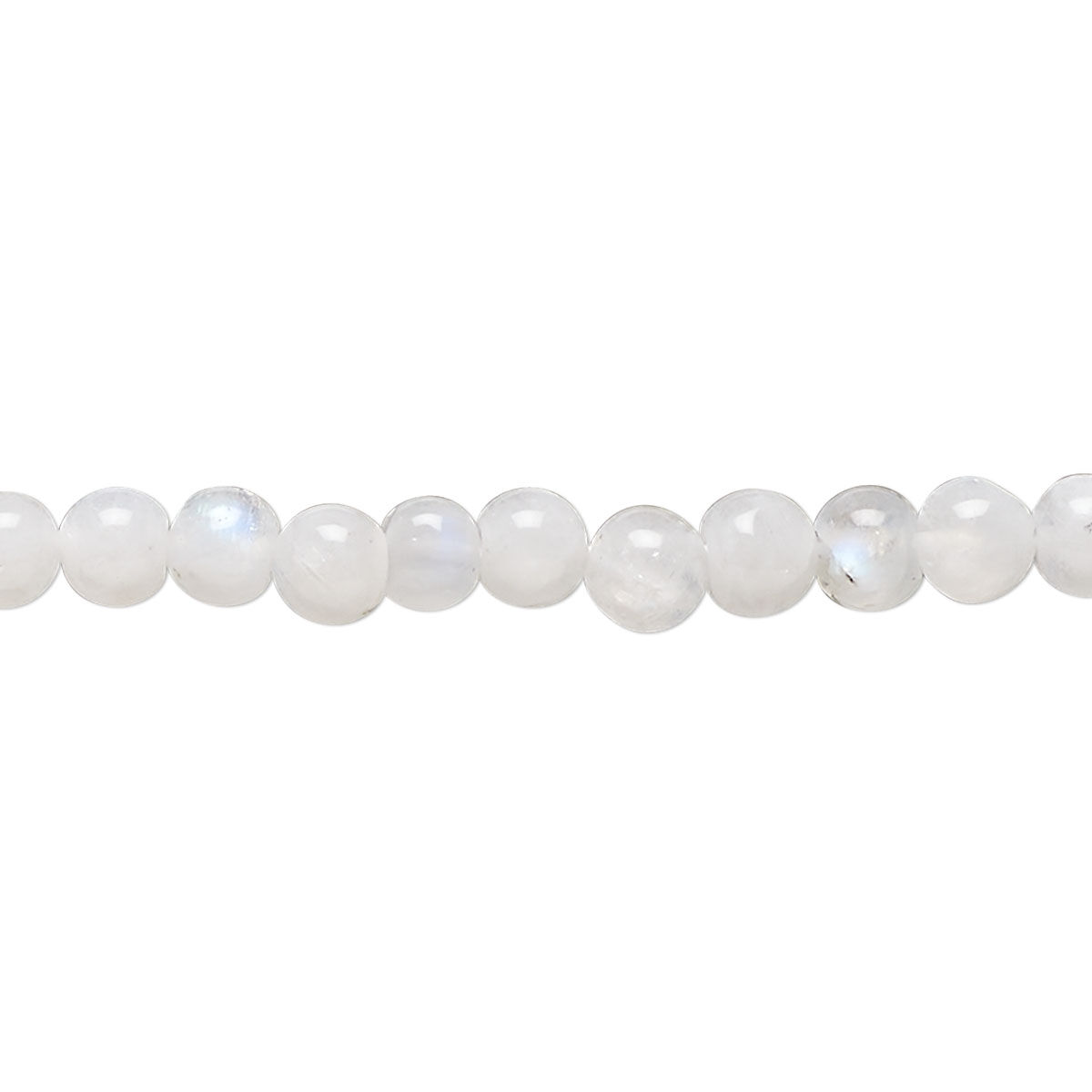 Bead, rainbow moonstone (natural), 5mm hand-cut round, C grade, Mohs ...