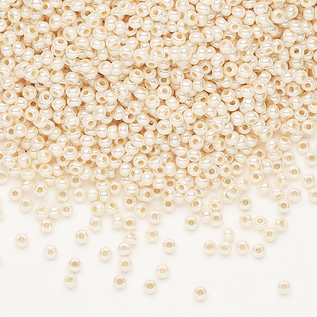 Seed bead, Preciosa Ornela, Czech glass, opaque shell luster, #11 ...