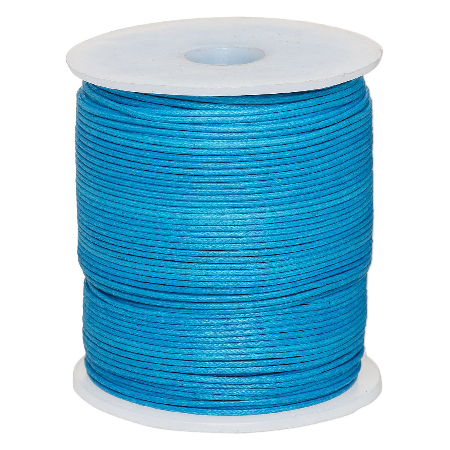 Cord, waxed cotton, turquoise blue, 1mm, 20-pound test. Sold per 100 ...