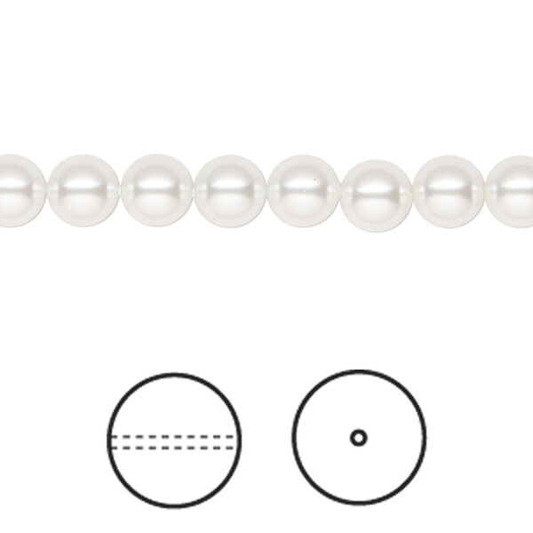 Pearl, Swarovski® crystal, moonlight pearl, 6mm round (5810). Sold per ...