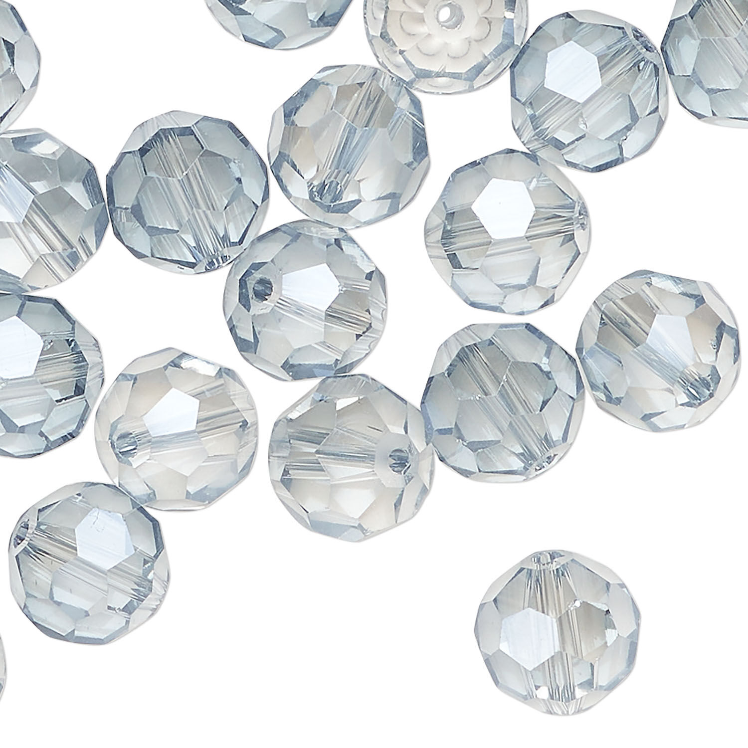 Bead, Celestial Crystal®, translucent crystal silver night, 10mm ...
