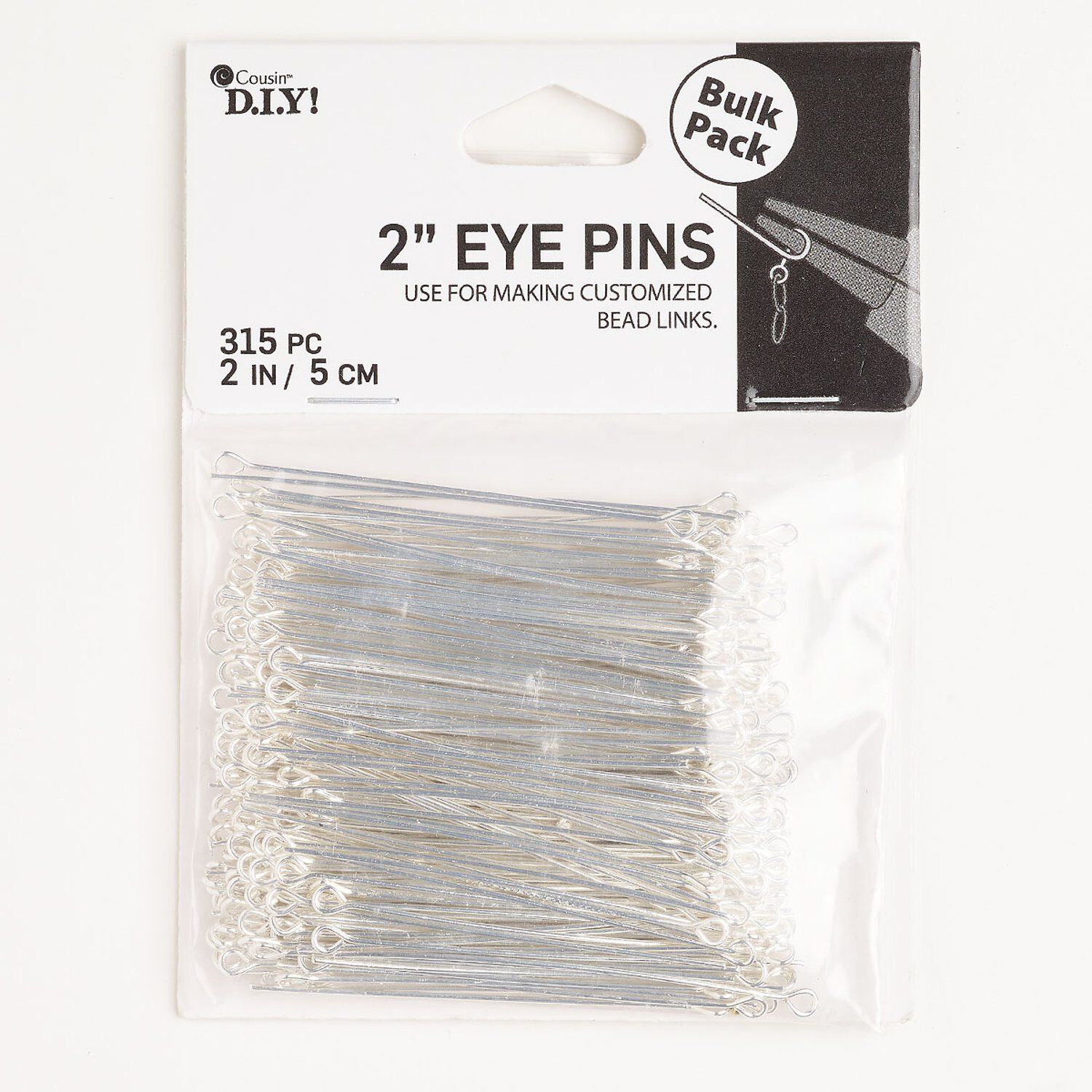 Eye pin steel 315pk 2 inch 22 gauge, silver finish | 3245BX
