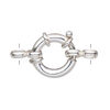 Clasp, springring, sterling silver and steel, 20mm round with 2 double ...