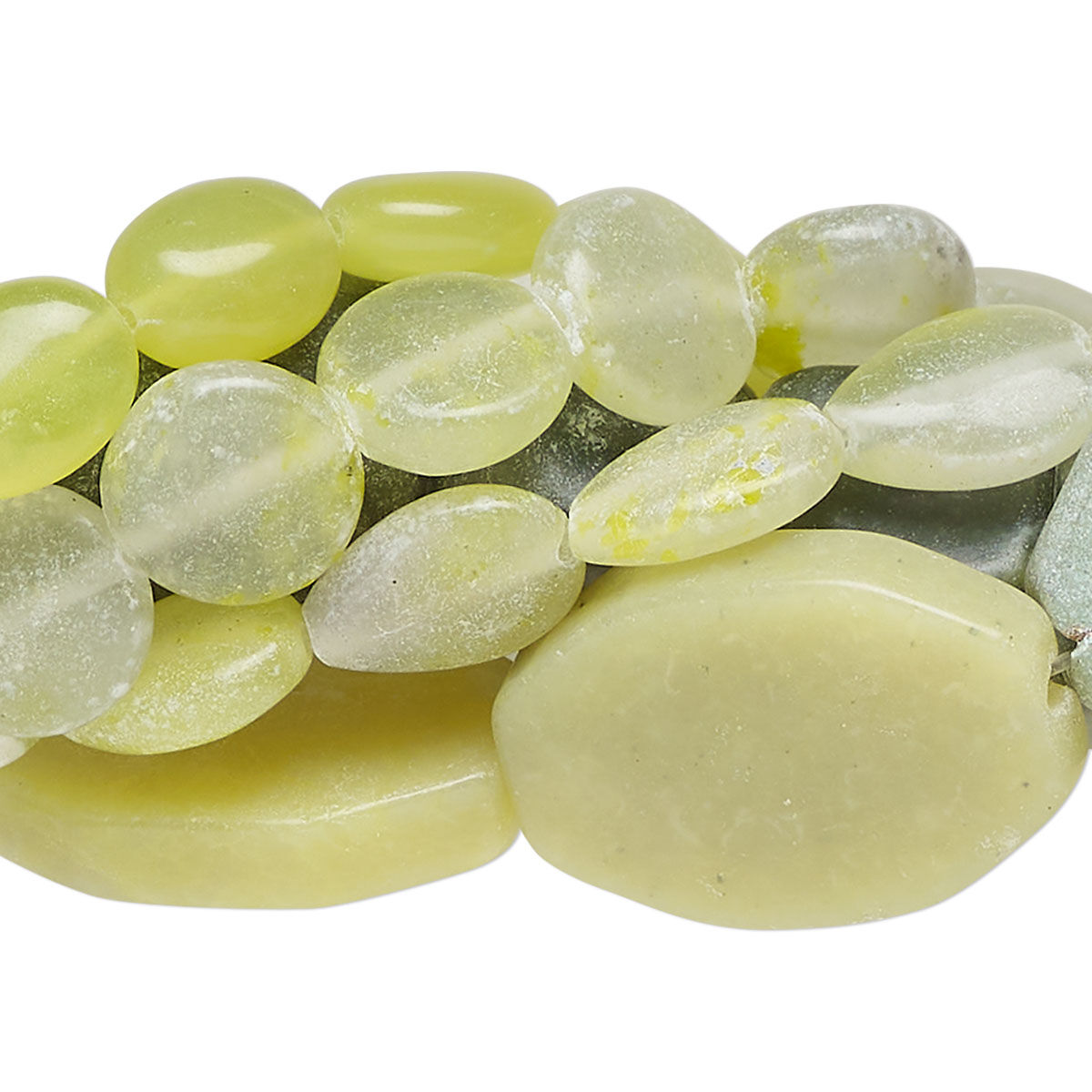 Bead mix, new "jade" (serpentine) (natural), 12mm-17x13mm mixed shape ...