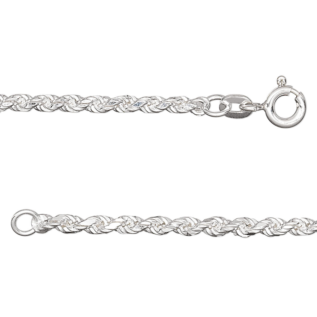 Chain, sterling silver, 2.75mm French rope, 24 inches. Sold ...