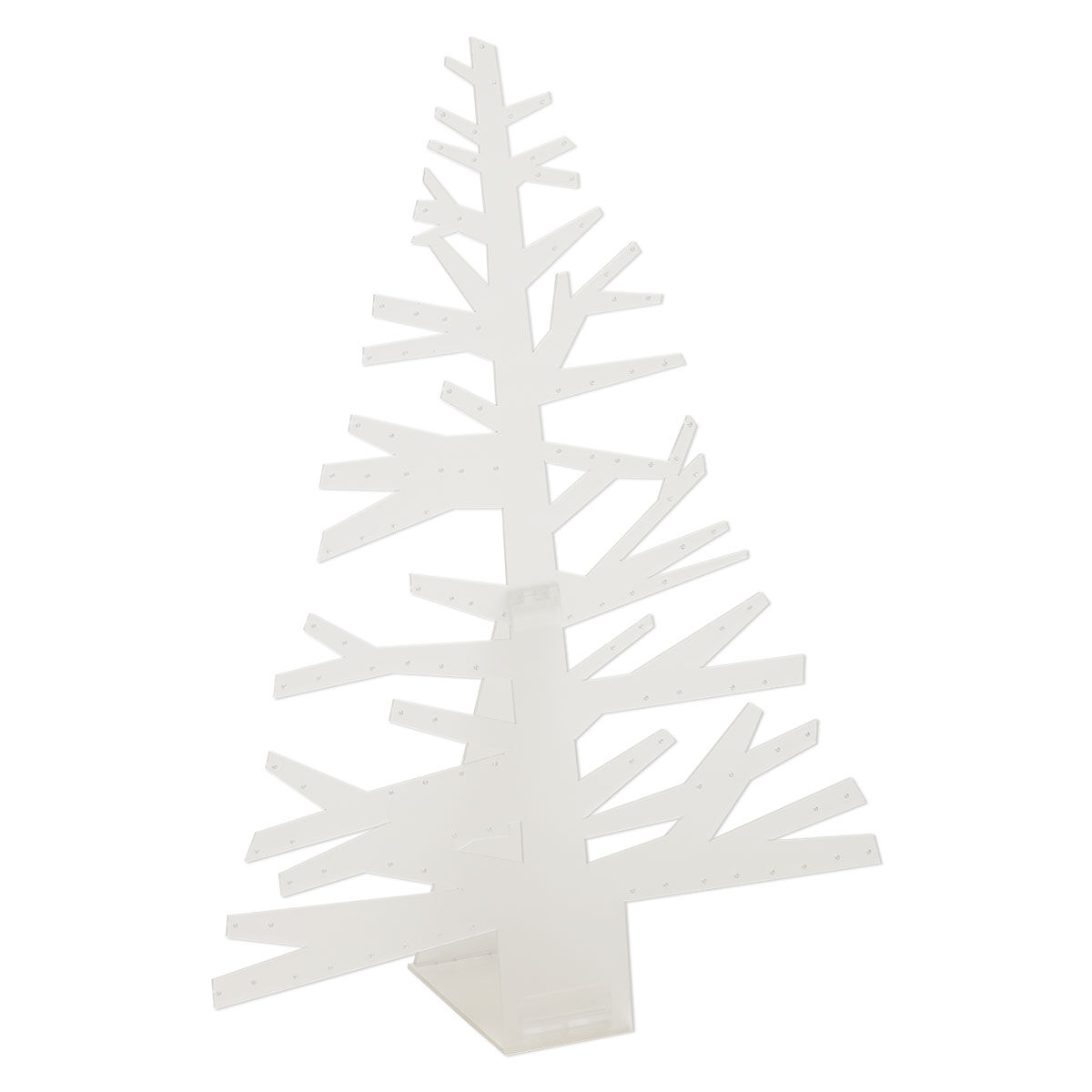 Display, earring, acrylic, frosted clear, 18 x 13 x 4-1/2 inch tree ...
