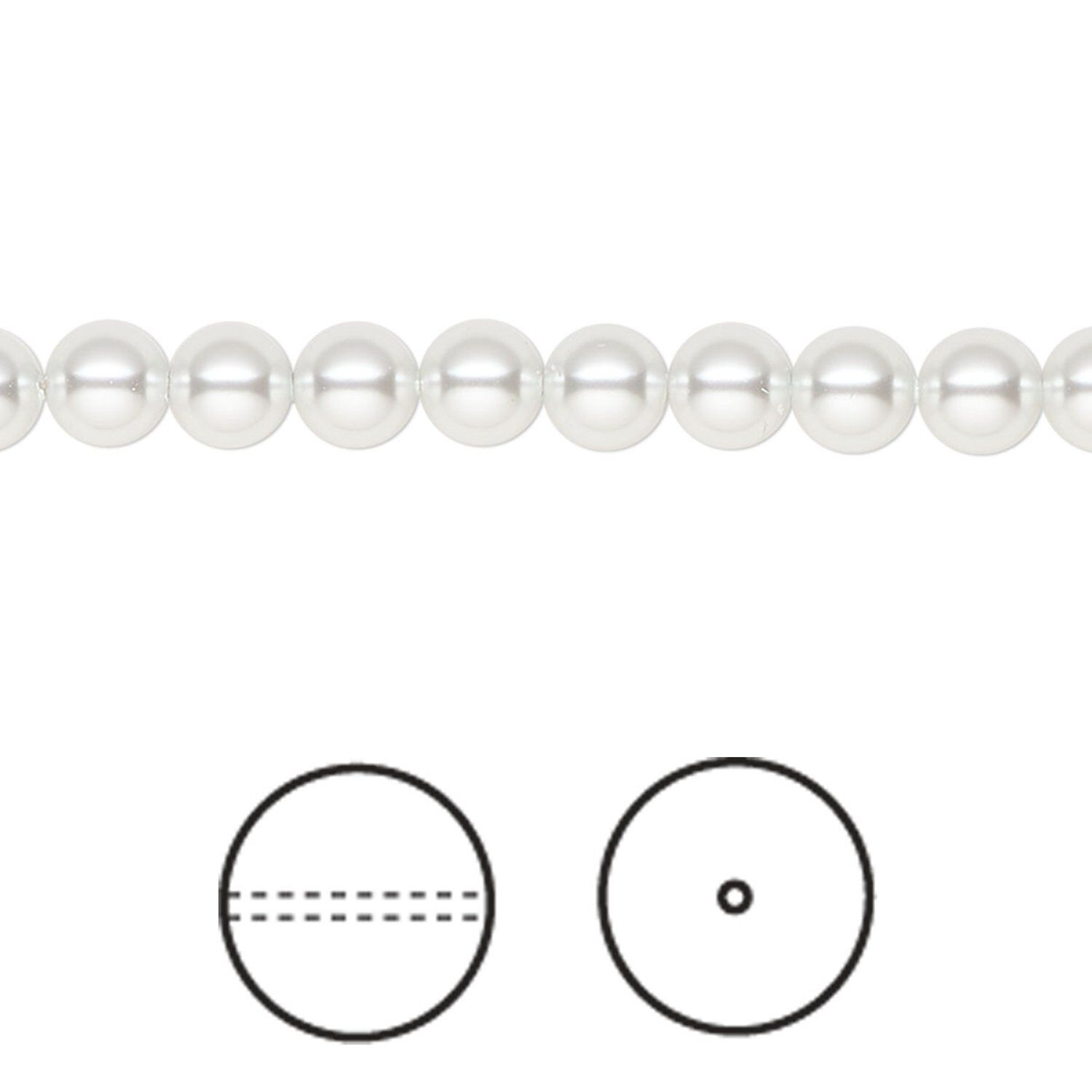 Pearl, Crystal Passions®, moonlight pearl, 5mm round (5810). Sold per ...