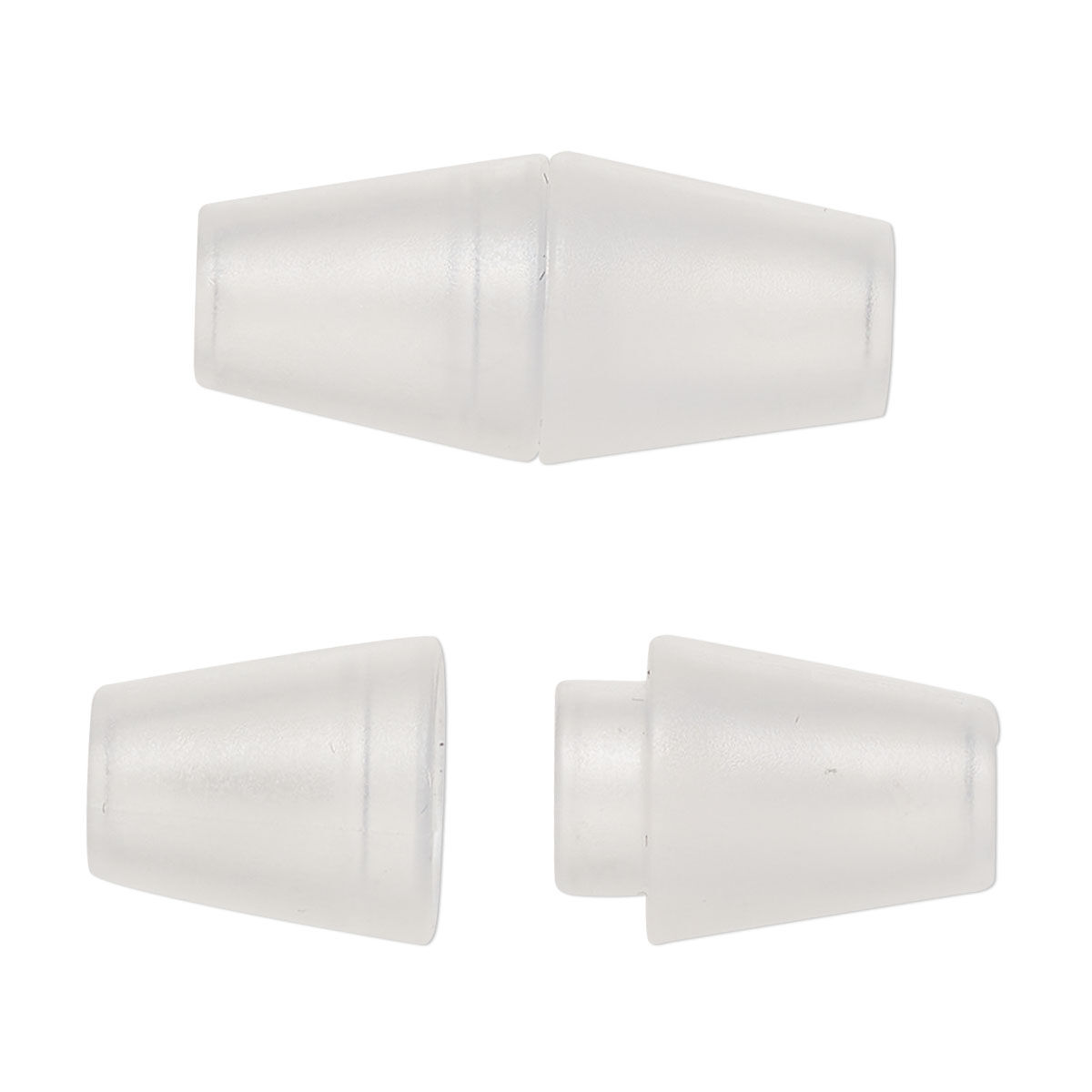 Clasp, breakaway, polypropylene, translucent, 27x12mm double cone. Sold ...