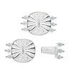 Clasp, 3-strand tab, sterling silver, 15x14mm fancy puffed round. Sold ...