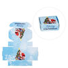 Box, paper, multicolored, 3x3x1-inch unassembled square with Santa ...